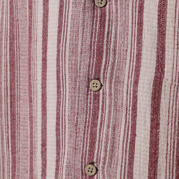 Brixton Bunker Seersucker Woven Shirt - Cranberry Juice/Off White ...